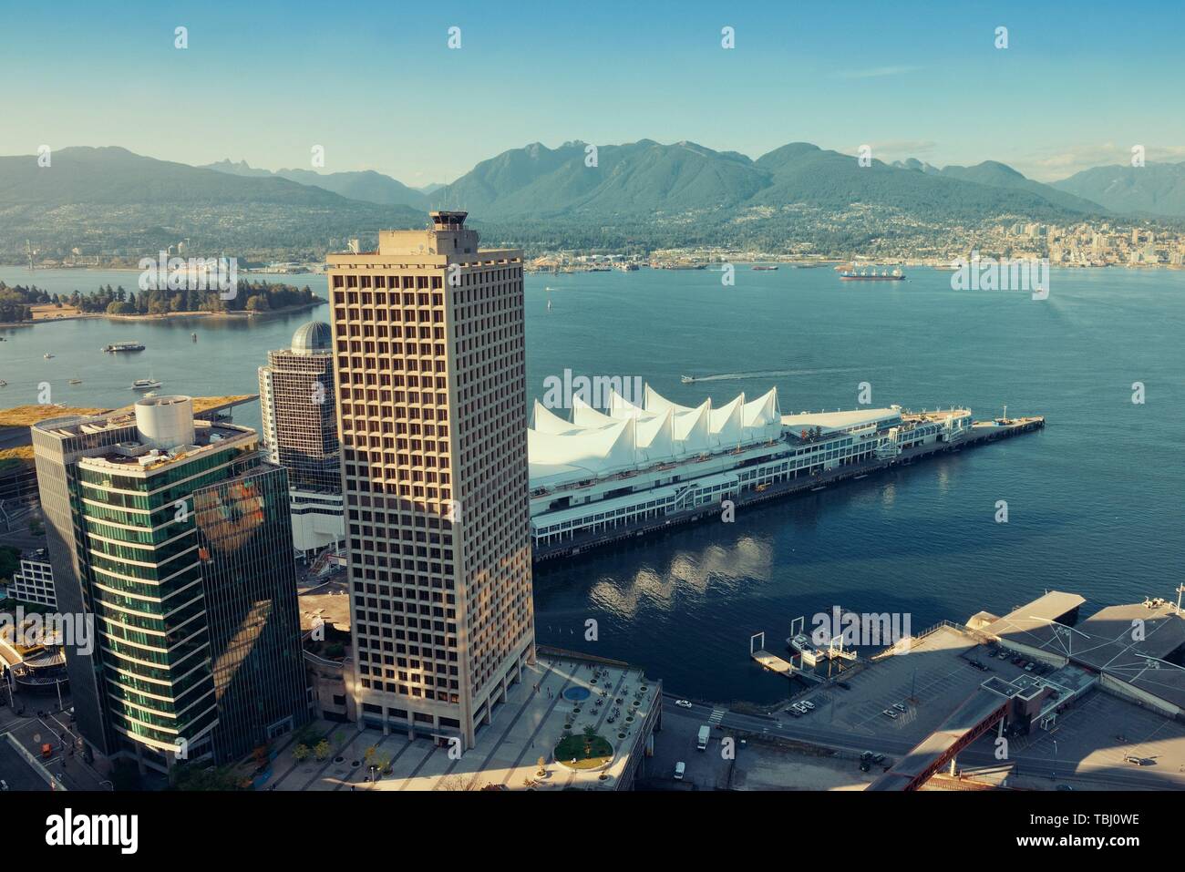Vancouver rooftop view with urban architecture and city skyline Stock ...