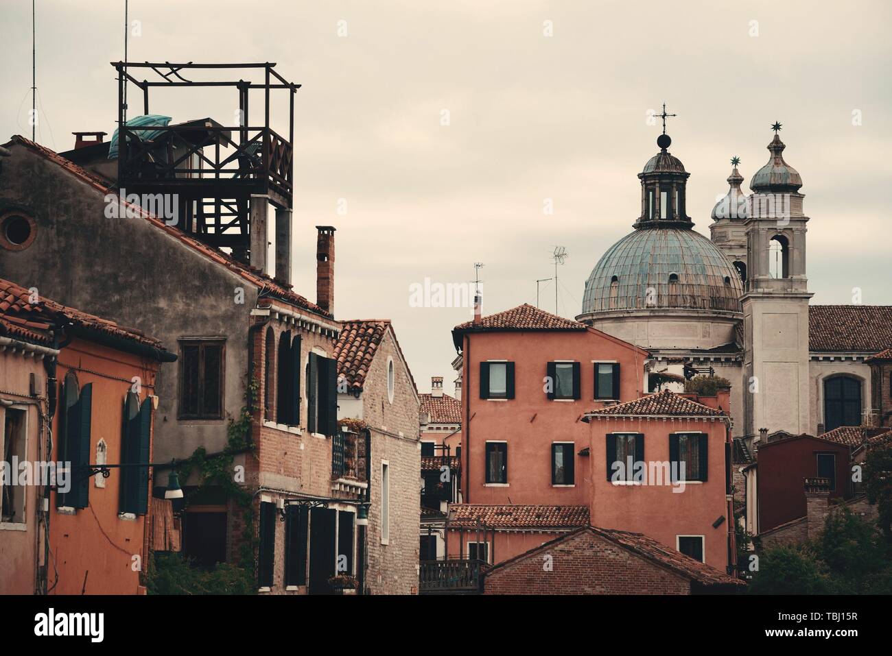 A closeup view of old building roof in Venice, Italy Stock Photo - Alamy