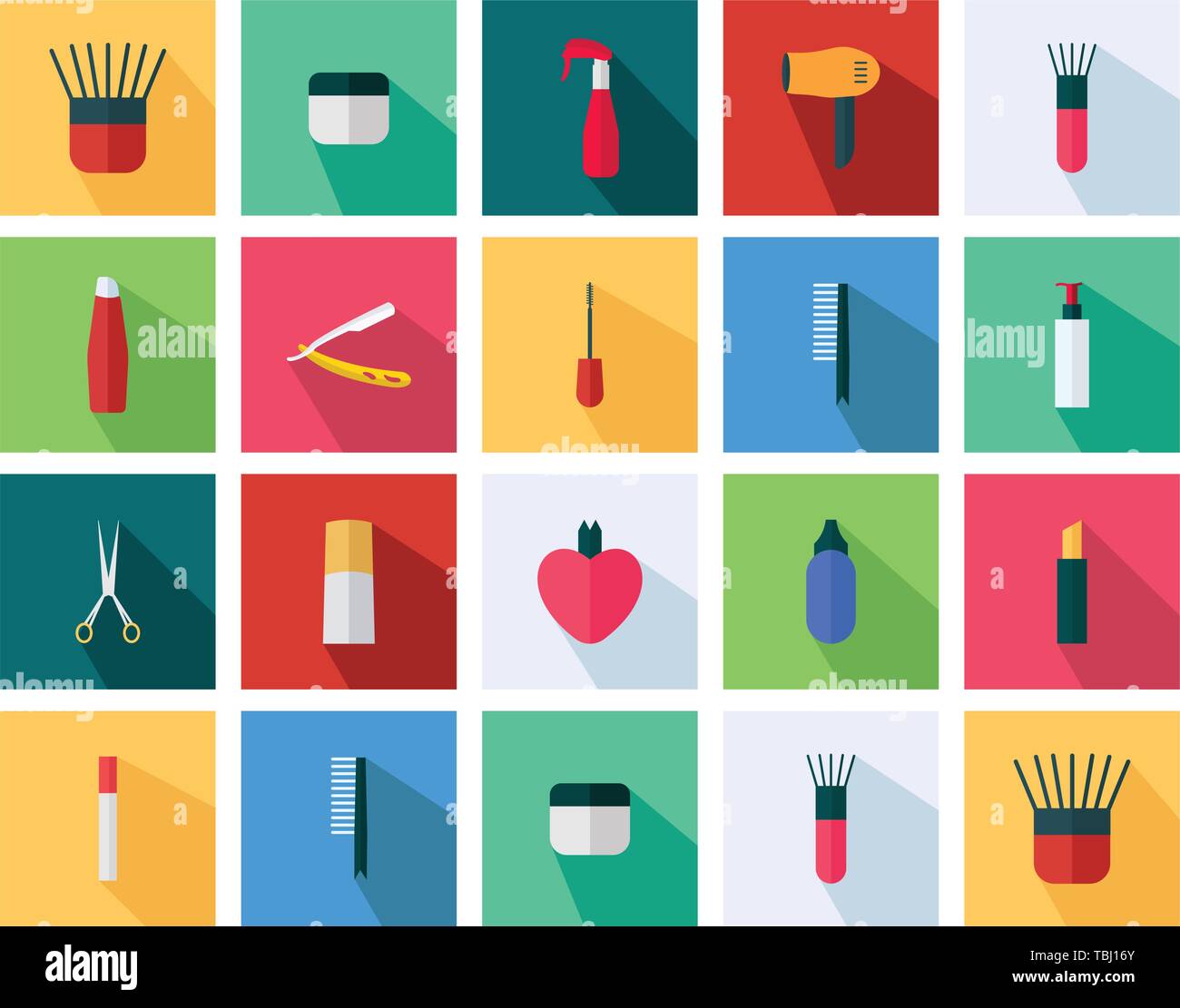 Makeup cosmetics in flat Stock Vector Images - Alamy