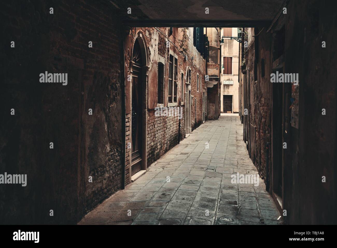 Alley view with historical buildings in Venice, Italy Stock Photo - Alamy