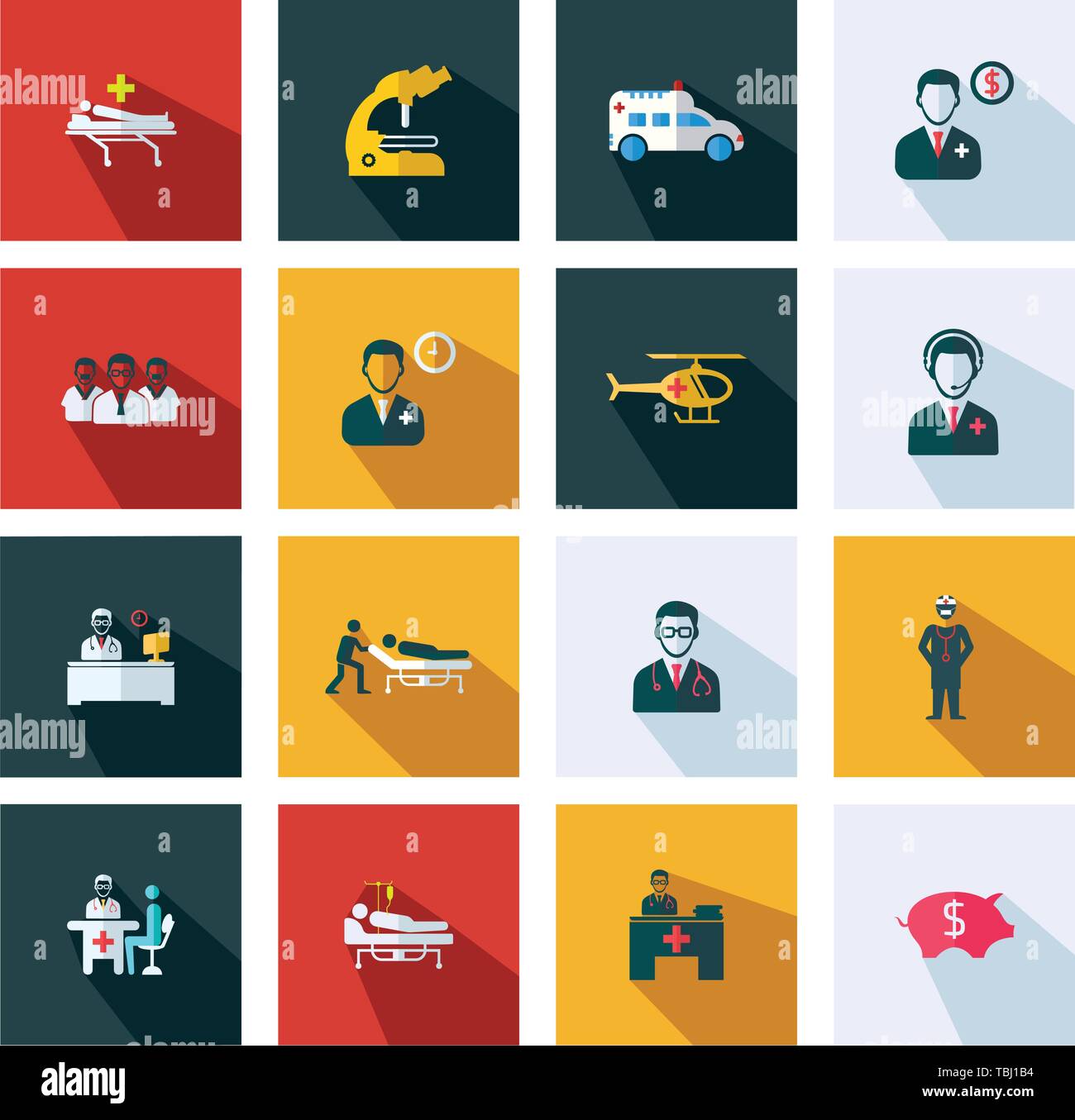 Doctor And Medical flat Icons Set - vector Stock Vector Image & Art - Alamy