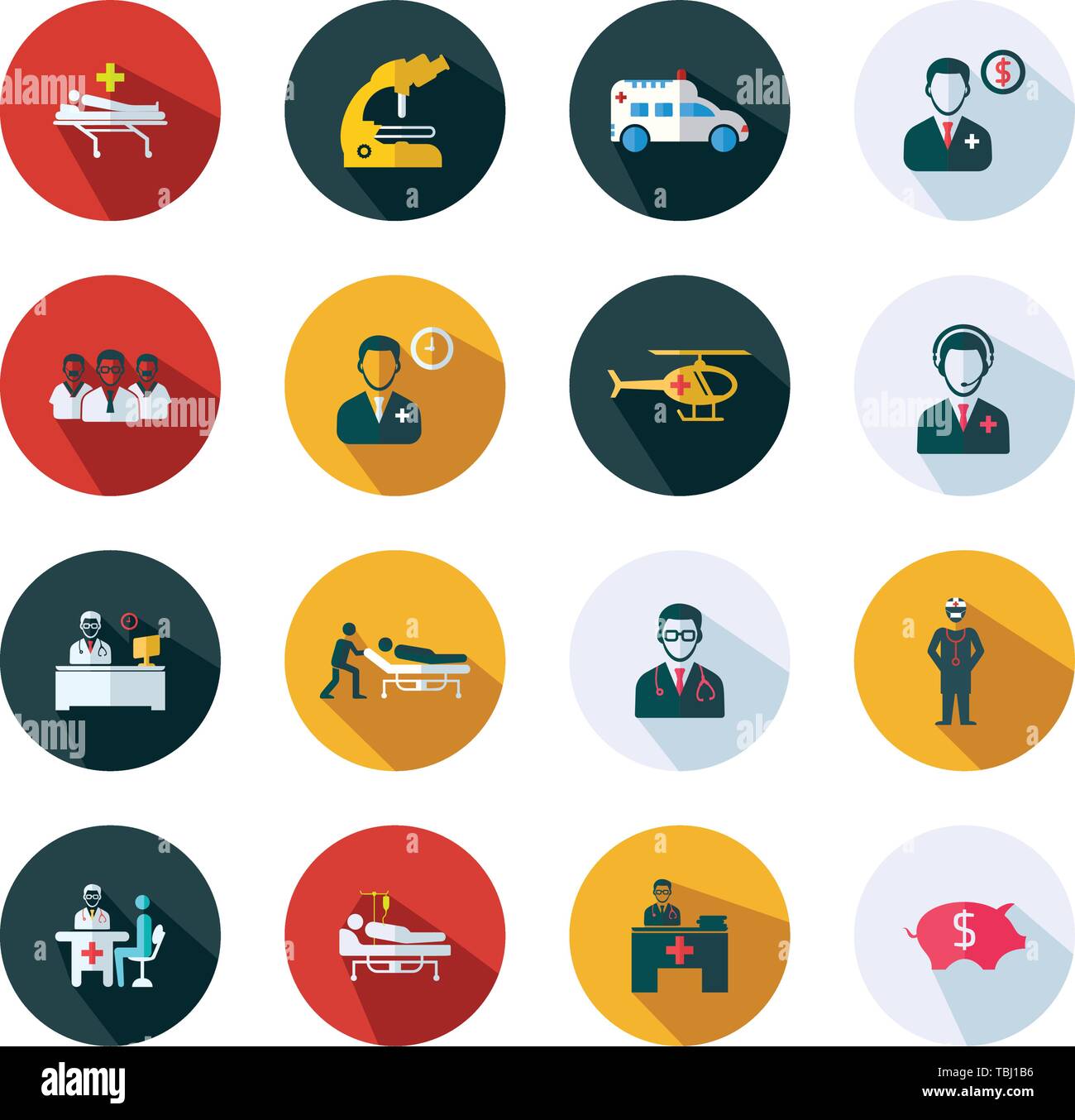 Doctor And Medical flat Icons Set - vector Stock Vector Image & Art - Alamy