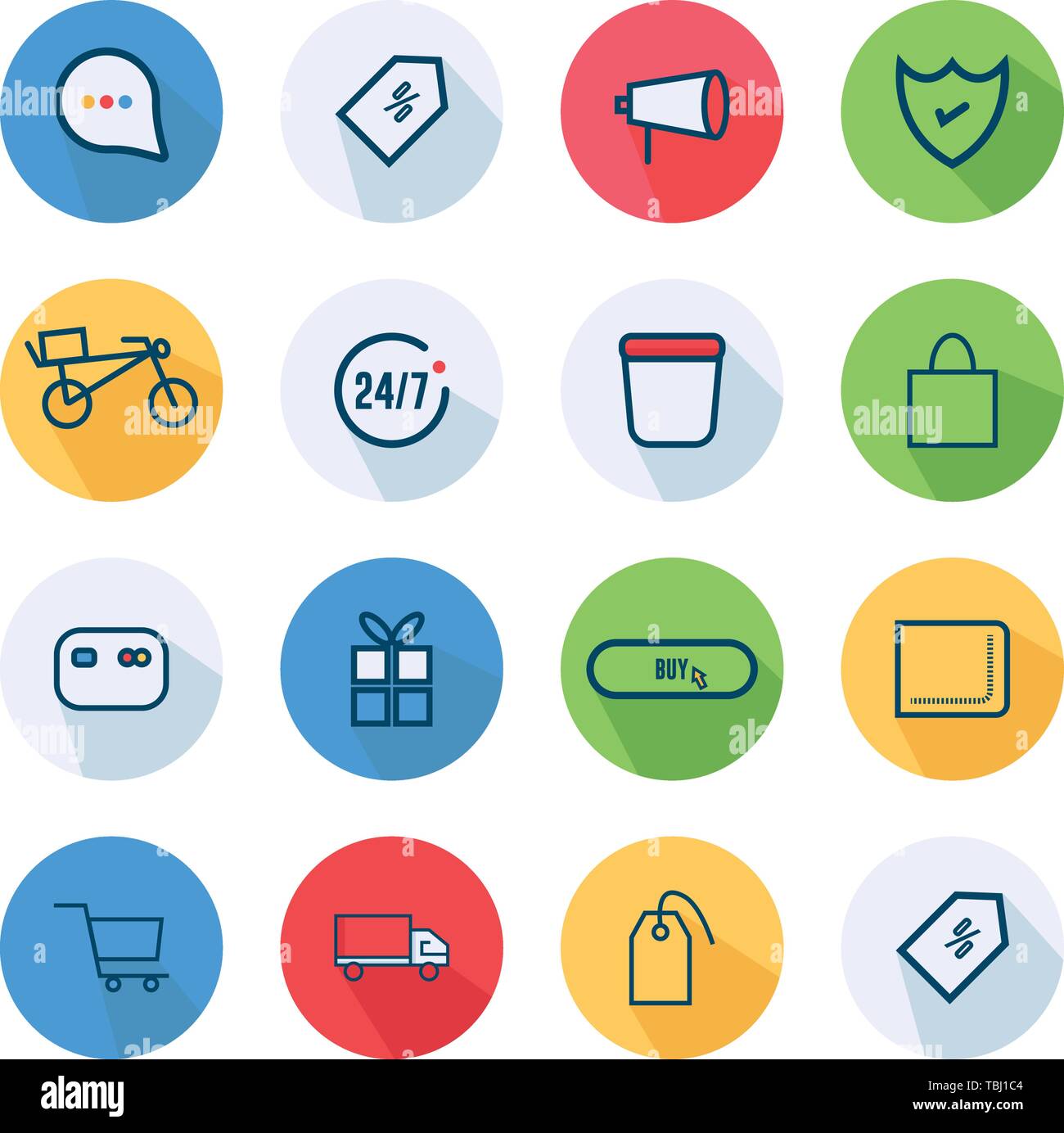 Flat icons set - Trendy Modern flat vector icons Shopping and E ...