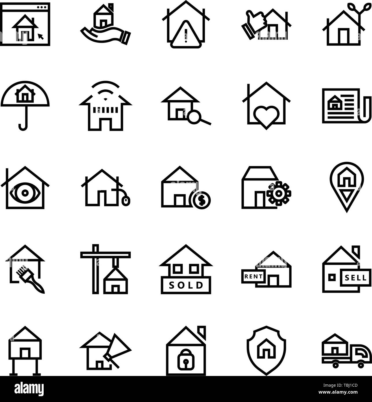 Real estate icons hi-res stock photography and images - Alamy