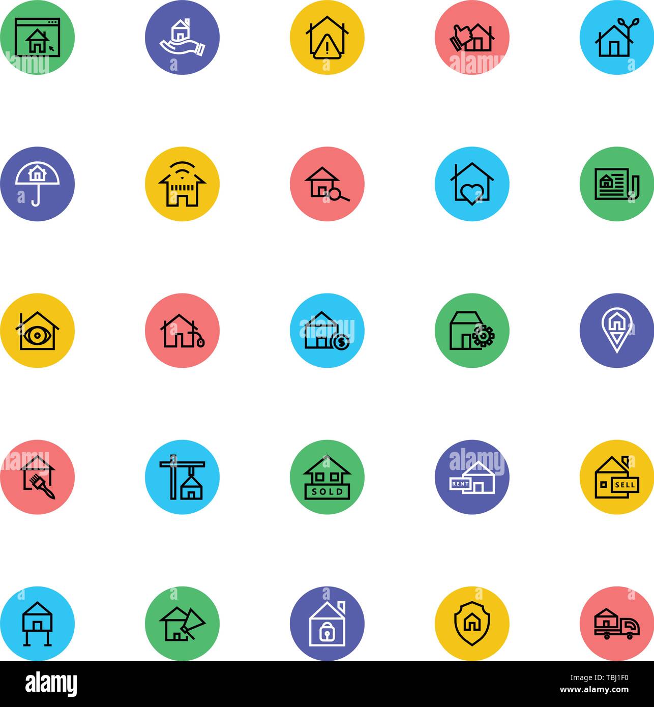 Real estate icons set - Vector Stock Vector Image & Art - Alamy