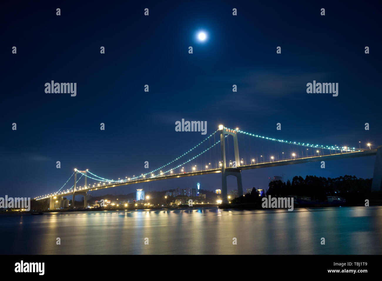 Bridge at night Stock Photo - Alamy