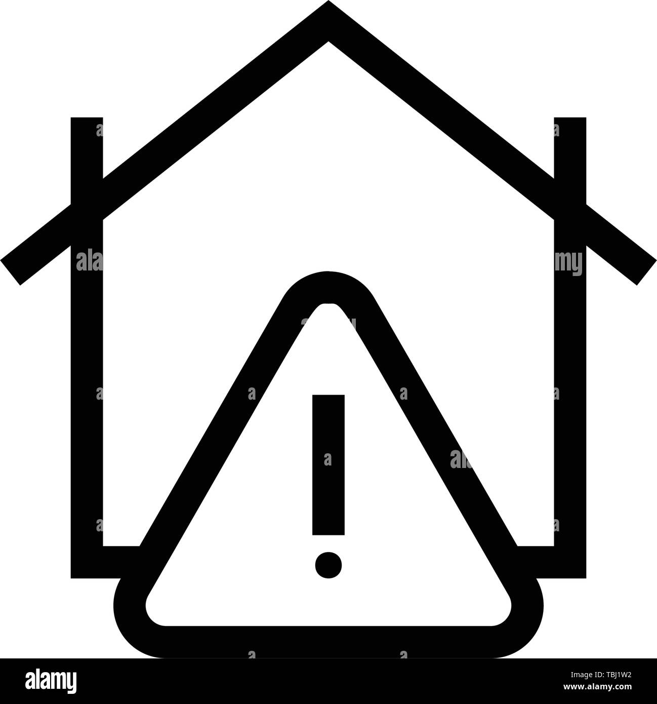 House dangerous icon - Real estate danger zone icon Stock Vector Image ...