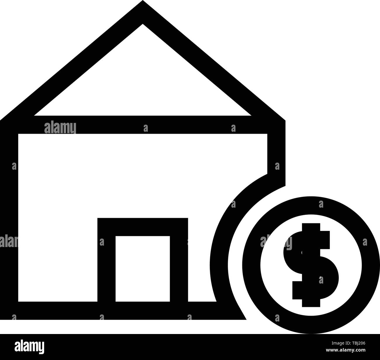 house with dollar sign icon - vector Stock Vector Image & Art - Alamy