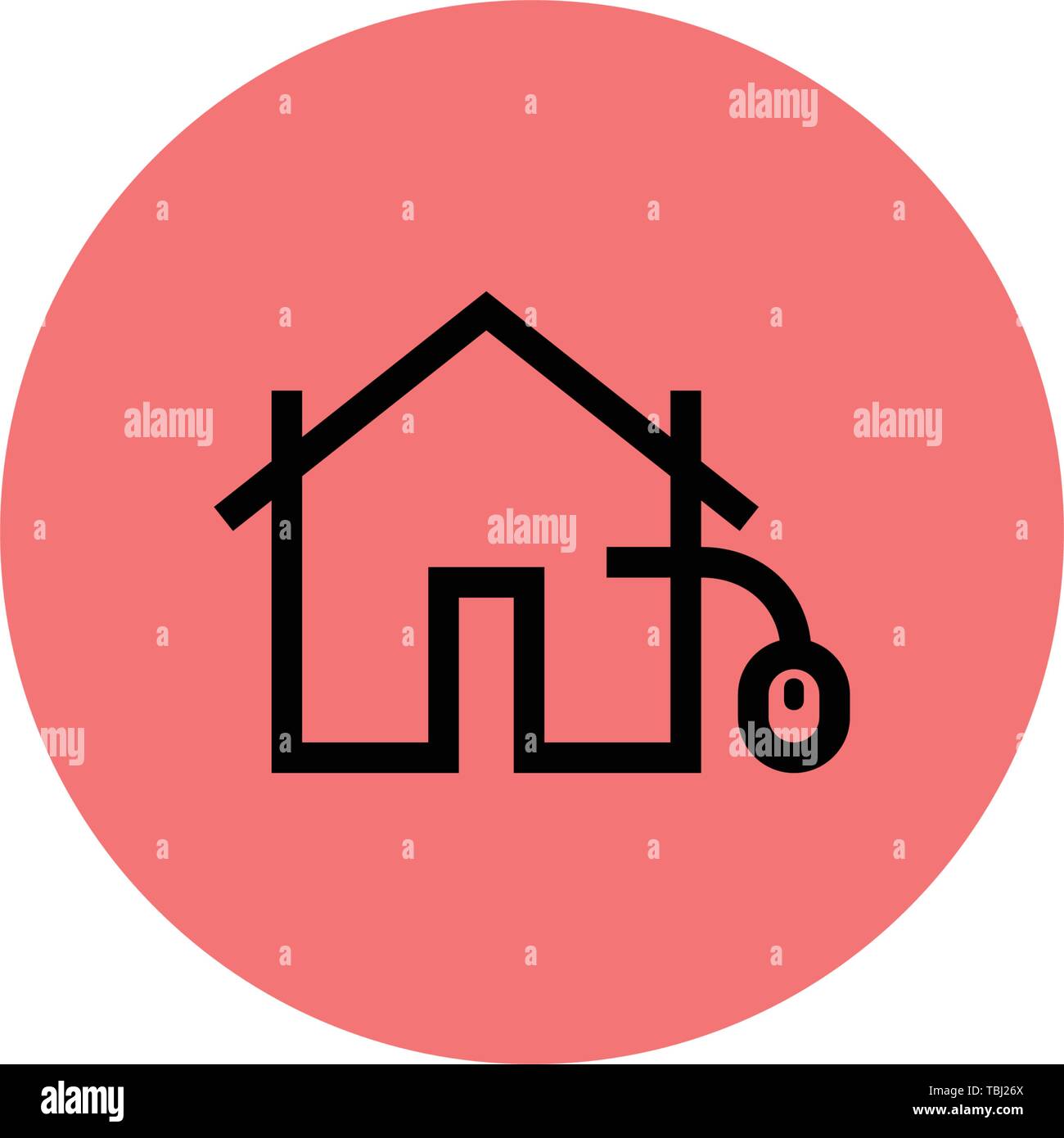 House controlling concept sign - House with mouse icon Stock Vector ...
