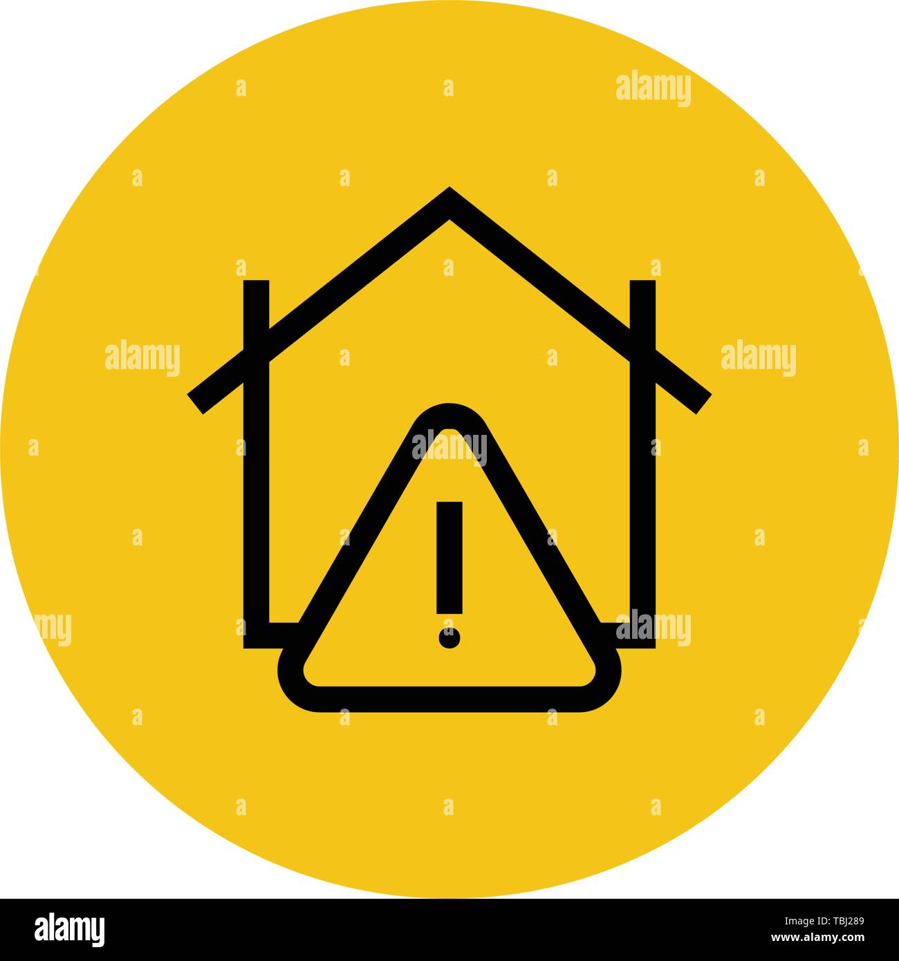 House dangerous icon - Real estate danger zone icon Stock Vector Image ...