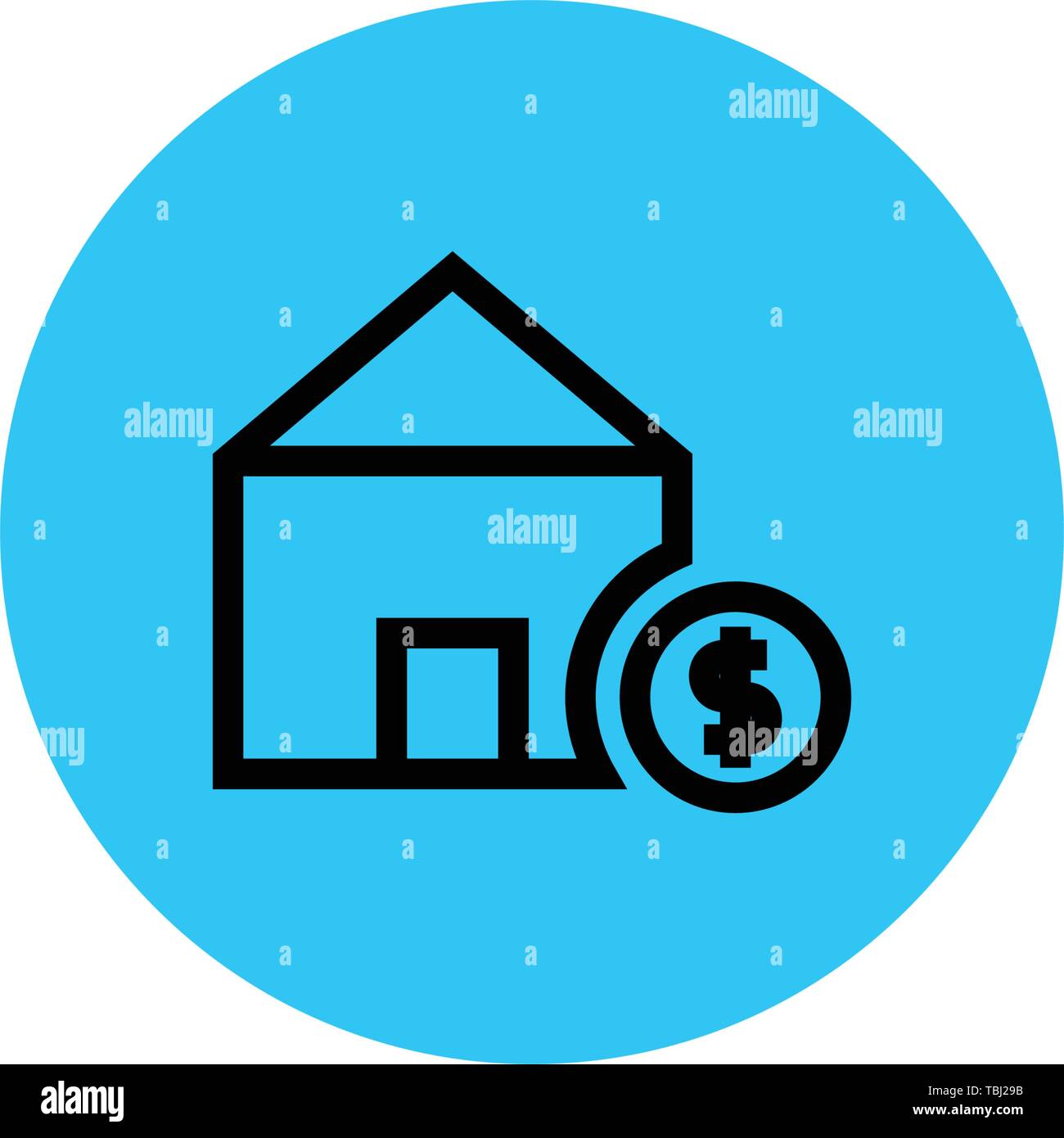 house with dollar sign icon - vector Stock Vector Image & Art - Alamy