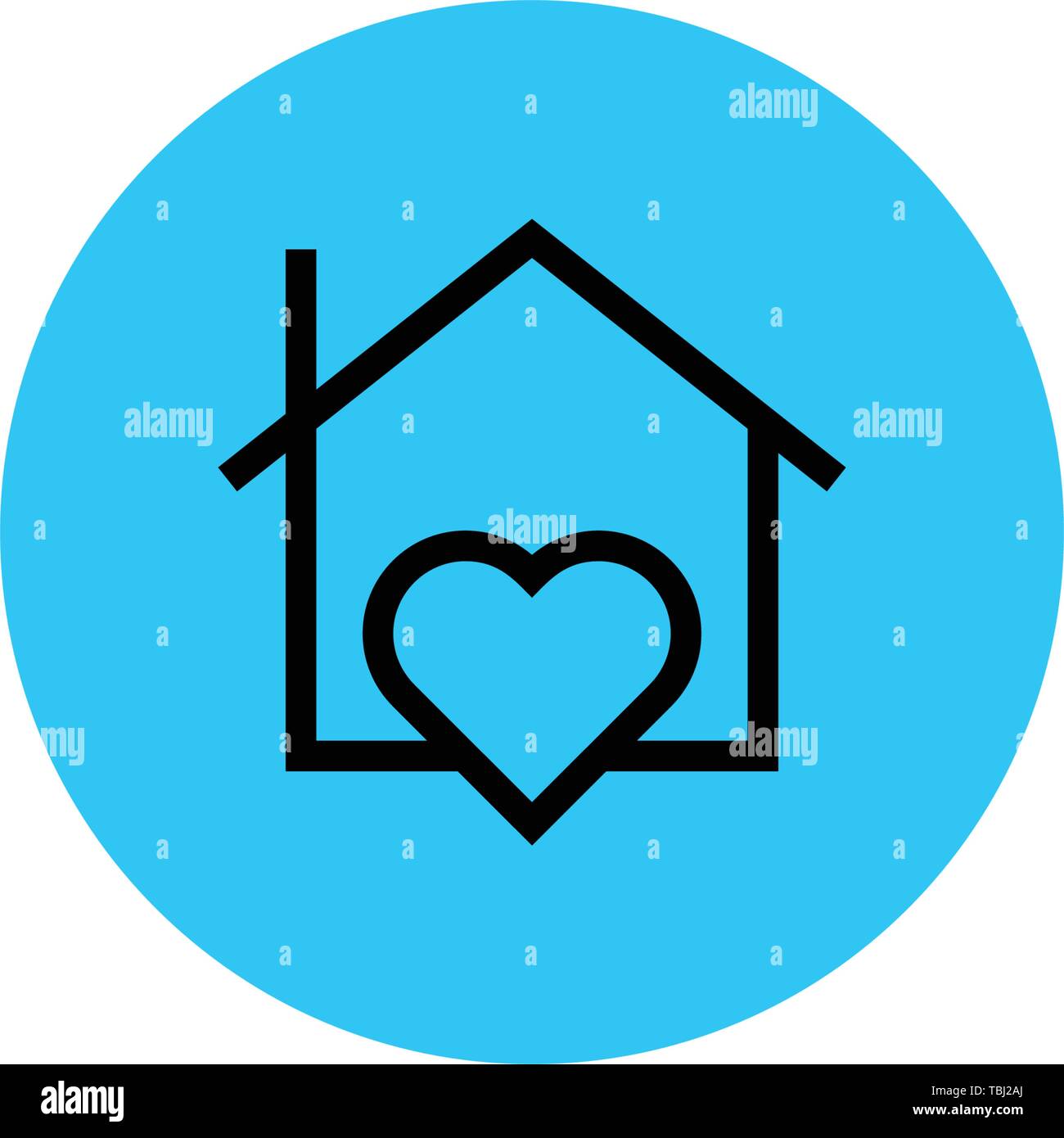 House with heart icon - vector Stock Vector Image & Art - Alamy