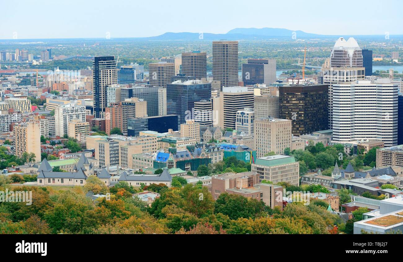 Montreal day view from Mont Royal with city skyline Stock Photo - Alamy