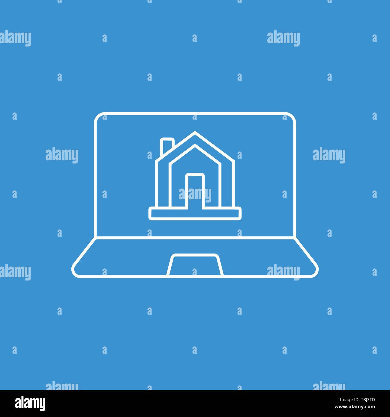 Home with laptop sign - Online house searching concept Stock Vector ...