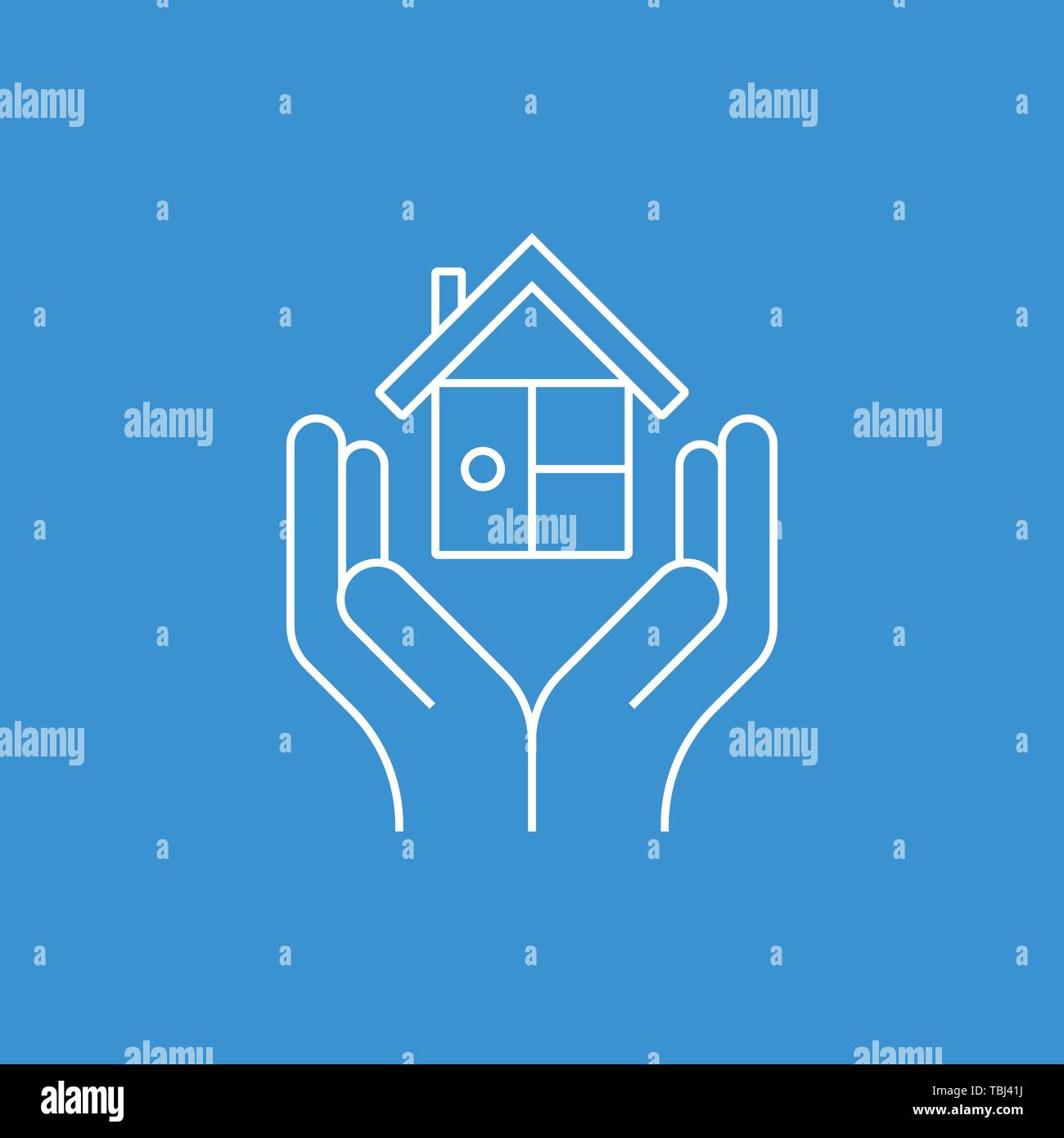 House protection sign - Hand holding house sign - vector Stock Vector ...