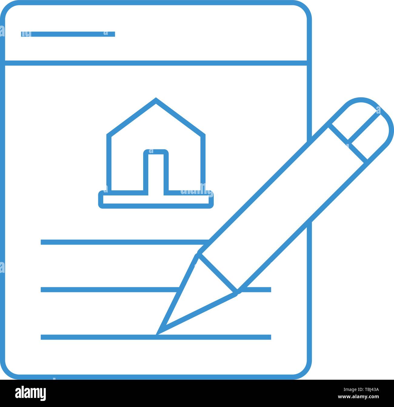 House contract paper sign - Real estate document icon - vector Stock ...