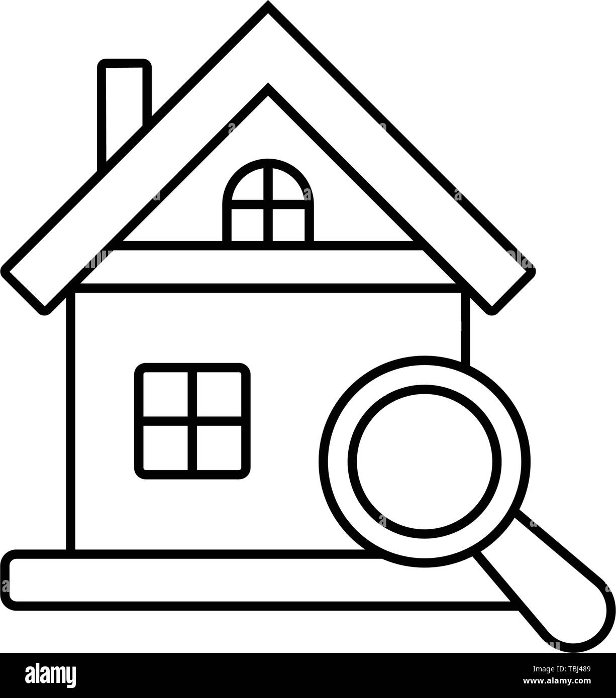 Search house icon - Finding a home sign vector Stock Vector Image & Art ...