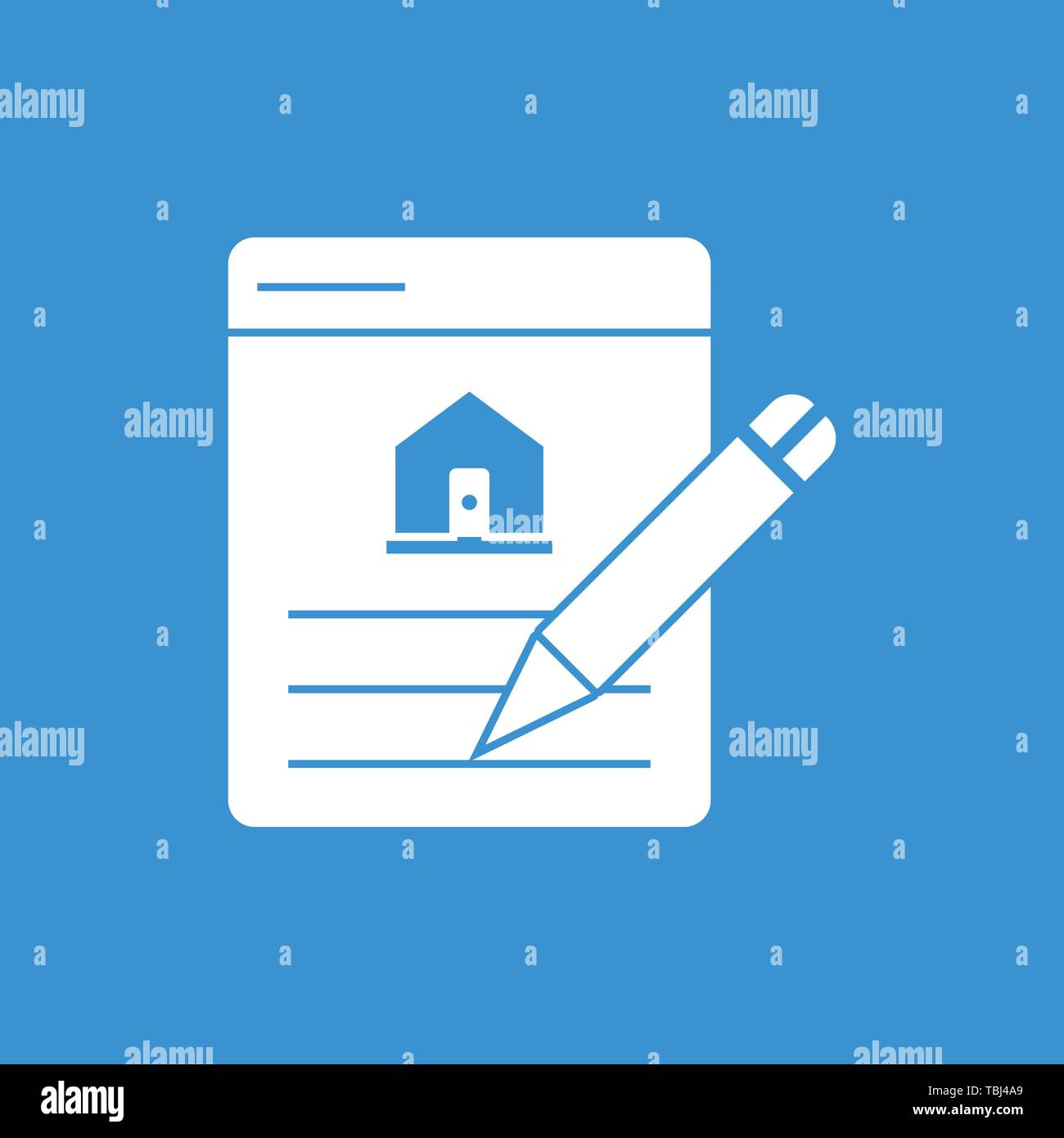 House contract paper sign - Real estate document icon - vector Stock ...