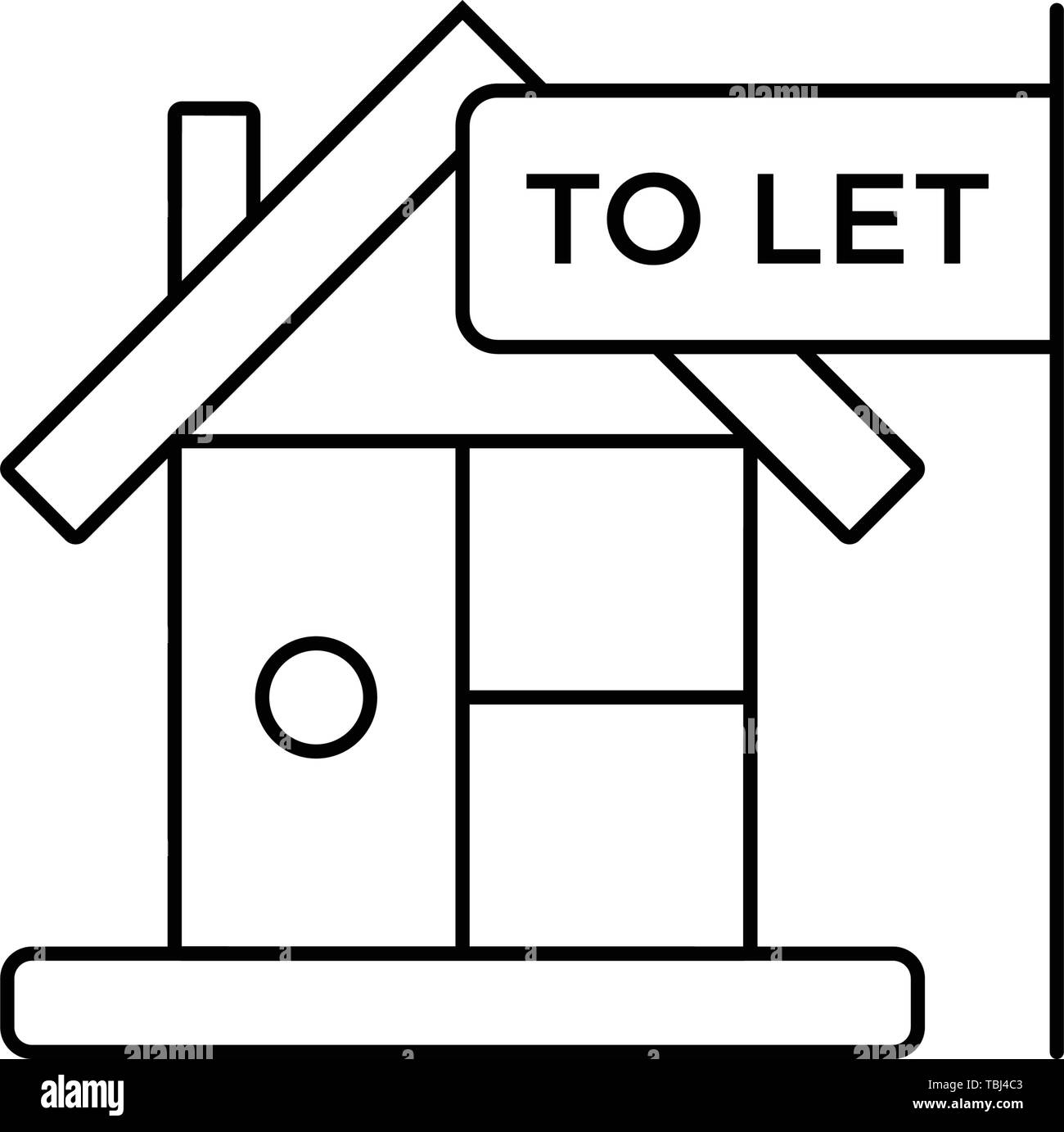 Home - to let - sign - House rent sign icon - vector Stock Vector Image ...