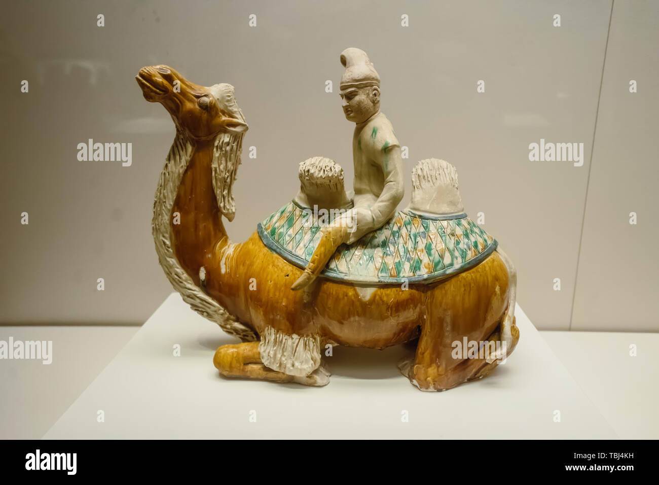 National Museum: Tang three-color Hu people riding camel terracotta ...