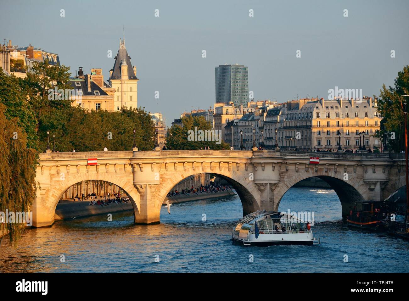 River Seine and historical architecture in Paris, France Stock Photo ...