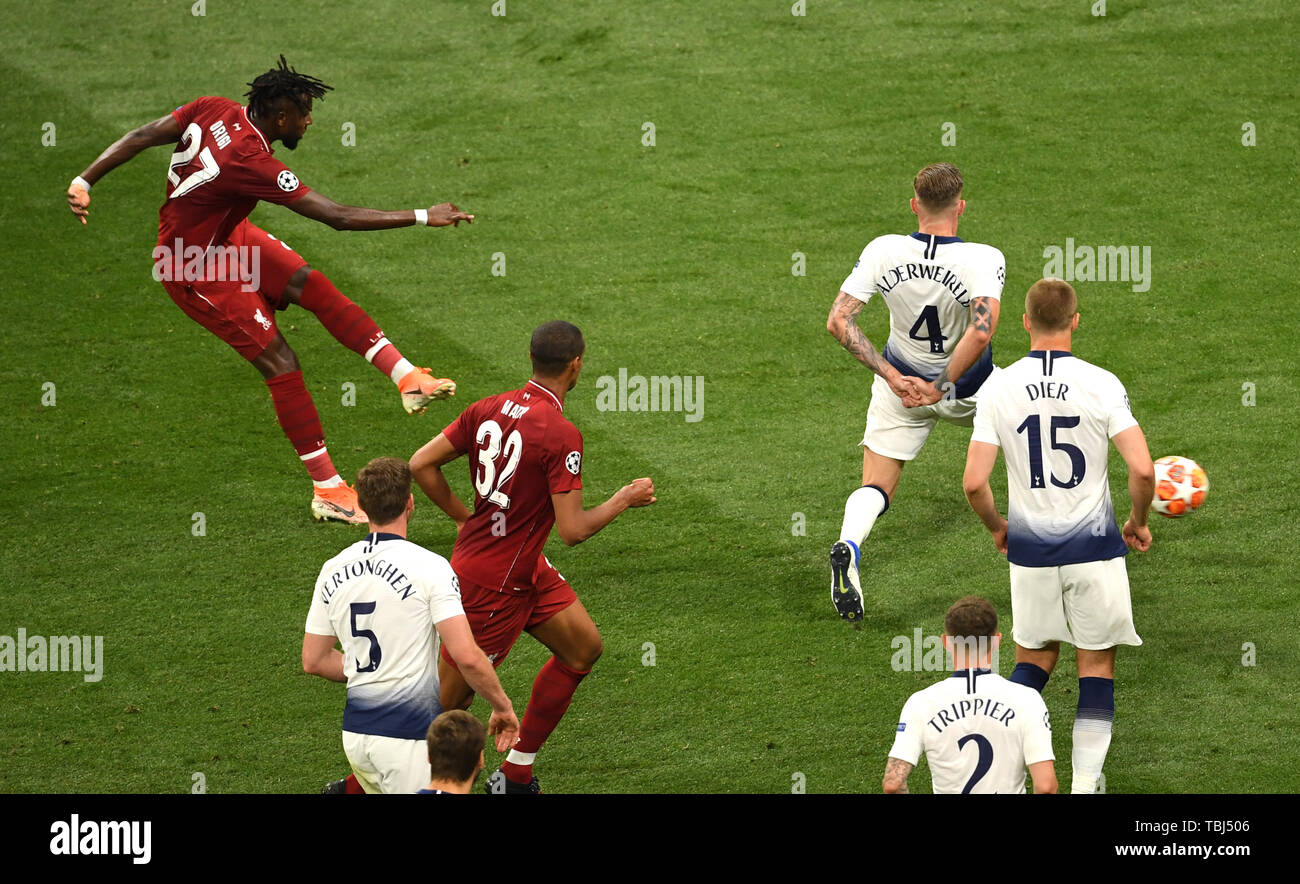 Liverpool Divock Origi scores his sides second goal during the UEFA ...