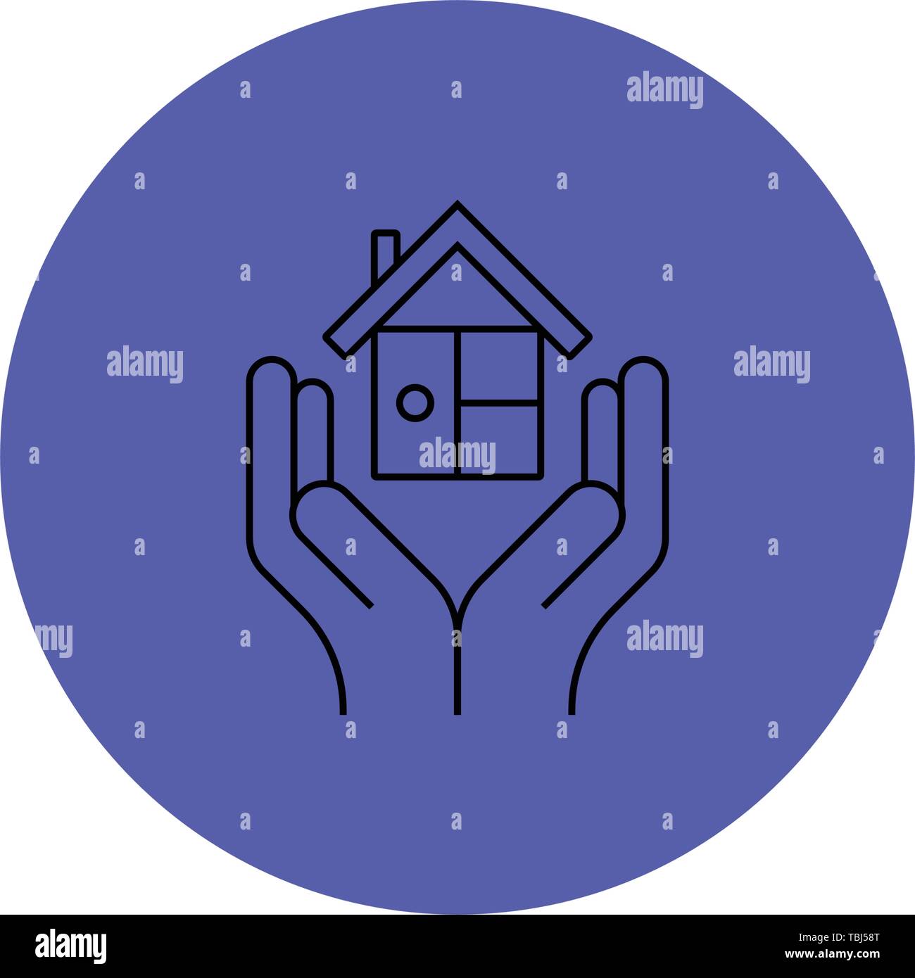 House protection sign - Hand holding house sign - vector Stock Vector ...