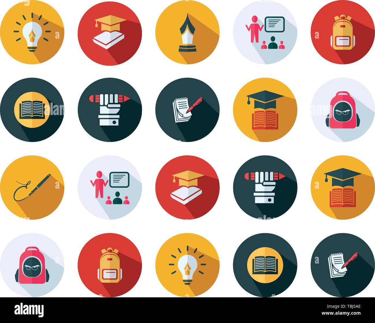 Education sign icons set - Flat education icons vector Stock Vector Image & Art - Alamy