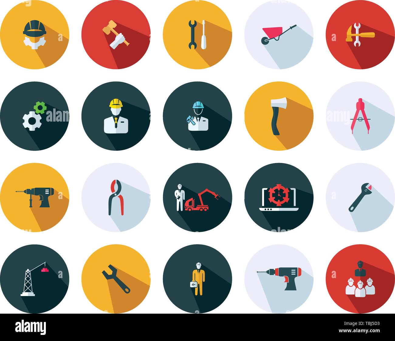 Engineering icons set - Flat vector illustration Stock Vector Image ...