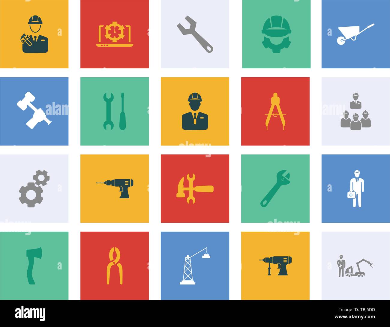 Engineering icons set - Flat vector illustration Stock Vector Image ...
