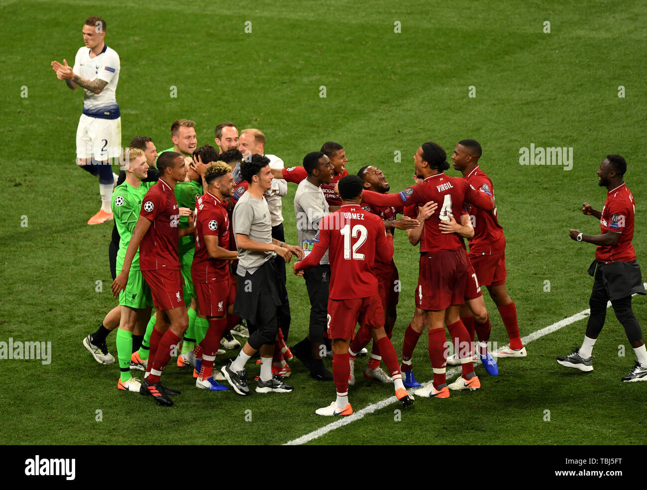 Liverpool players celebrates victory after winning the UEFA Champions ...