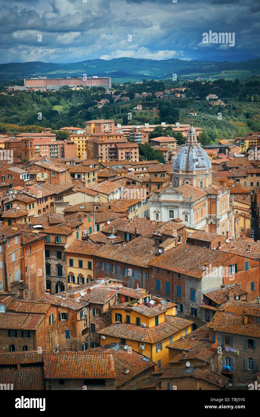 Medieval town Siena rooftop view with historic buildings in Italy Stock ...