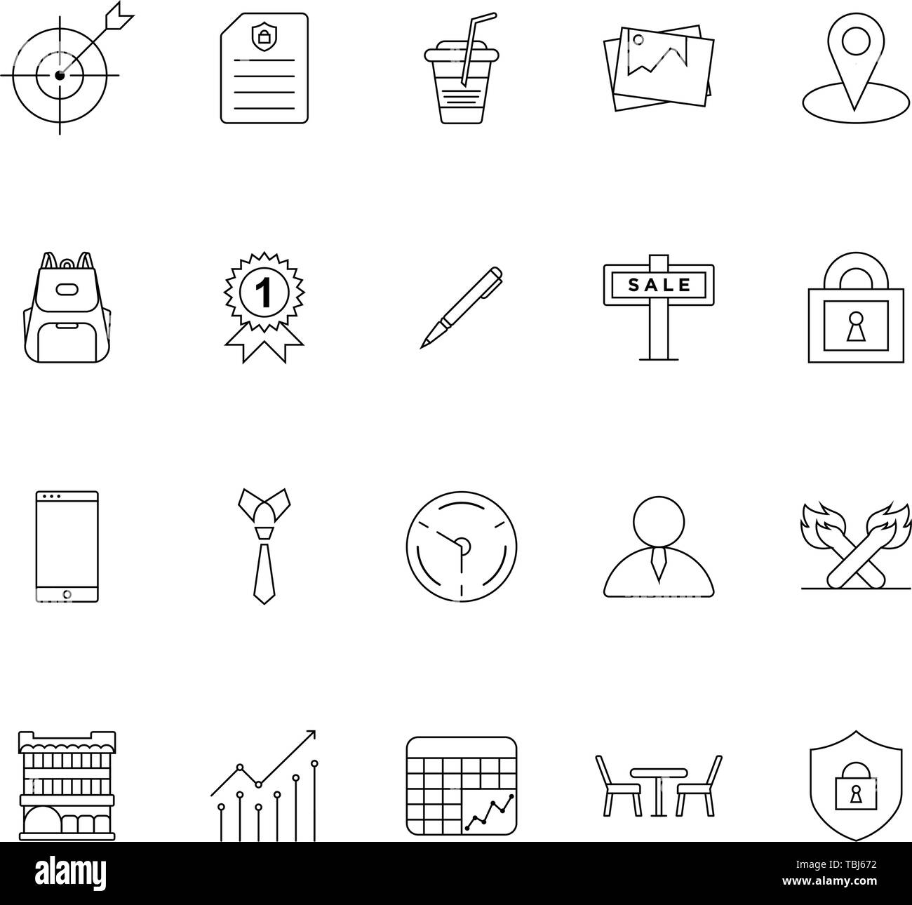 Business icon set - Office sign set vector Stock Vector Image & Art - Alamy