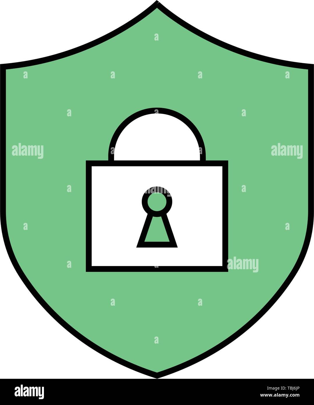 Shield with security lock sign - vector Stock Vector Image & Art - Alamy