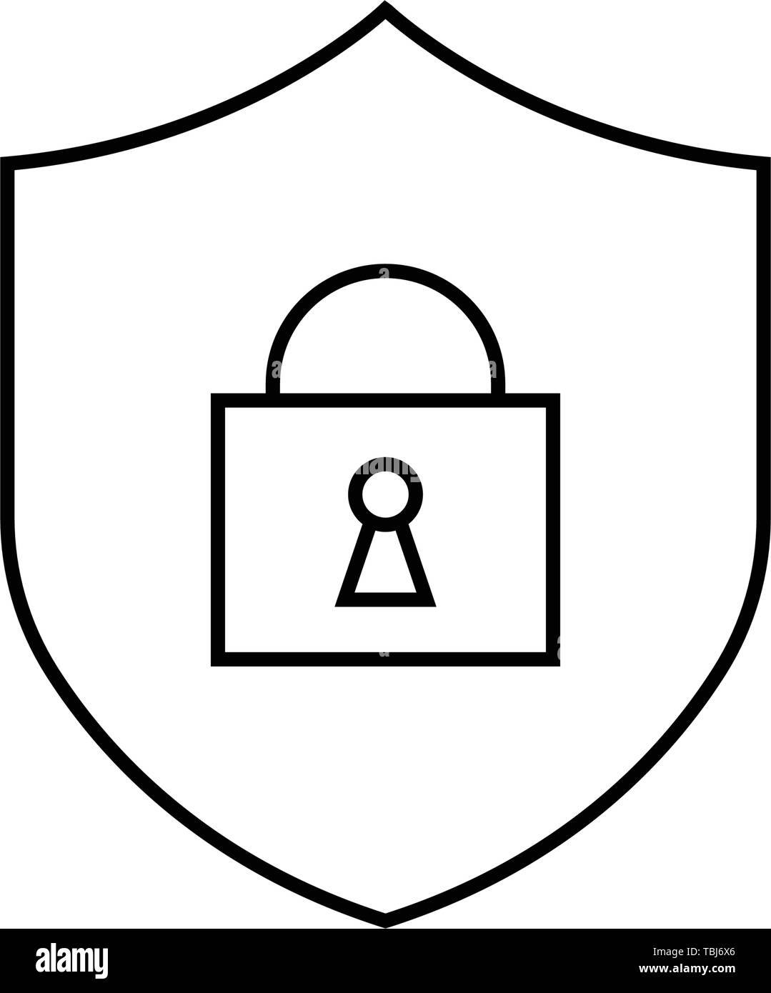 Shield with security lock sign - vector Stock Vector Image & Art - Alamy