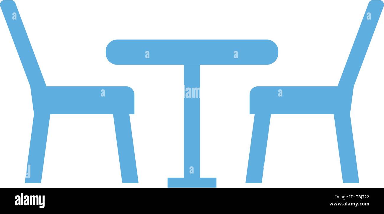 Two chairs with table icon - vector Stock Vector Image & Art - Alamy