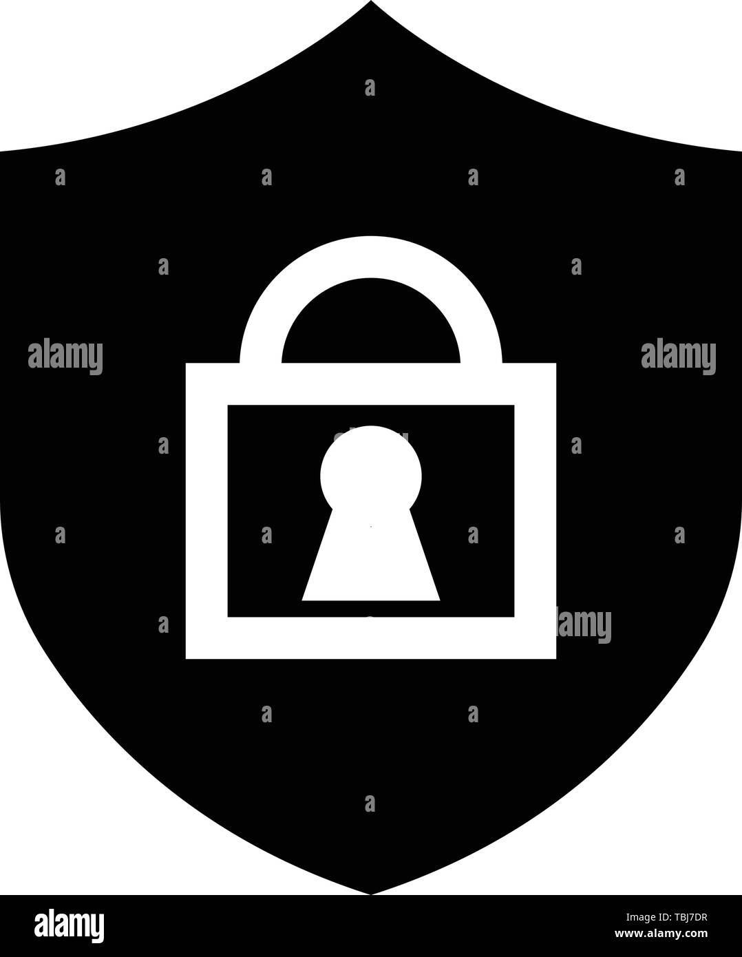 Shield with security lock sign - vector Stock Vector Image & Art - Alamy