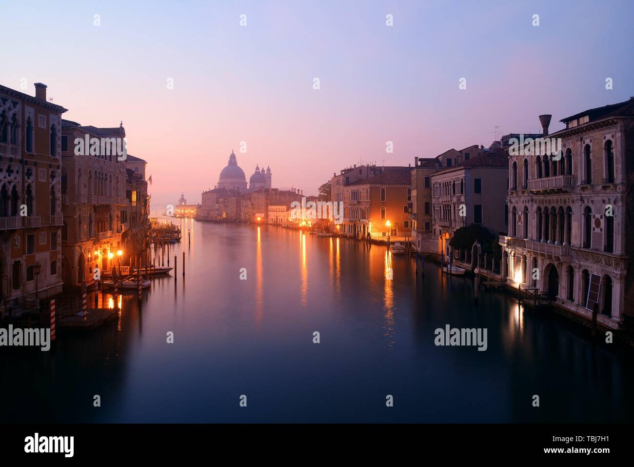 Venice Grand Canal before sunrise, Italy Stock Photo - Alamy