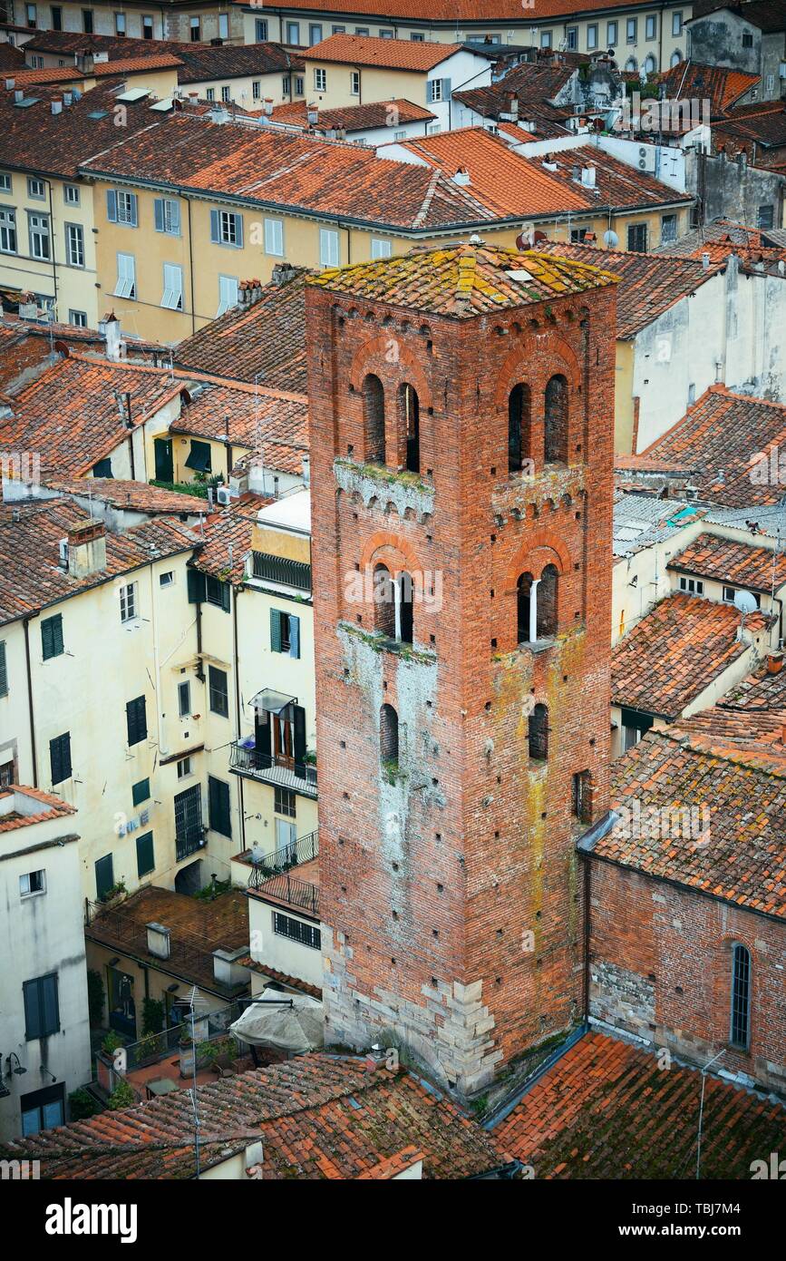 Lucca clock tower viewed from above in Italy Stock Photo - Alamy