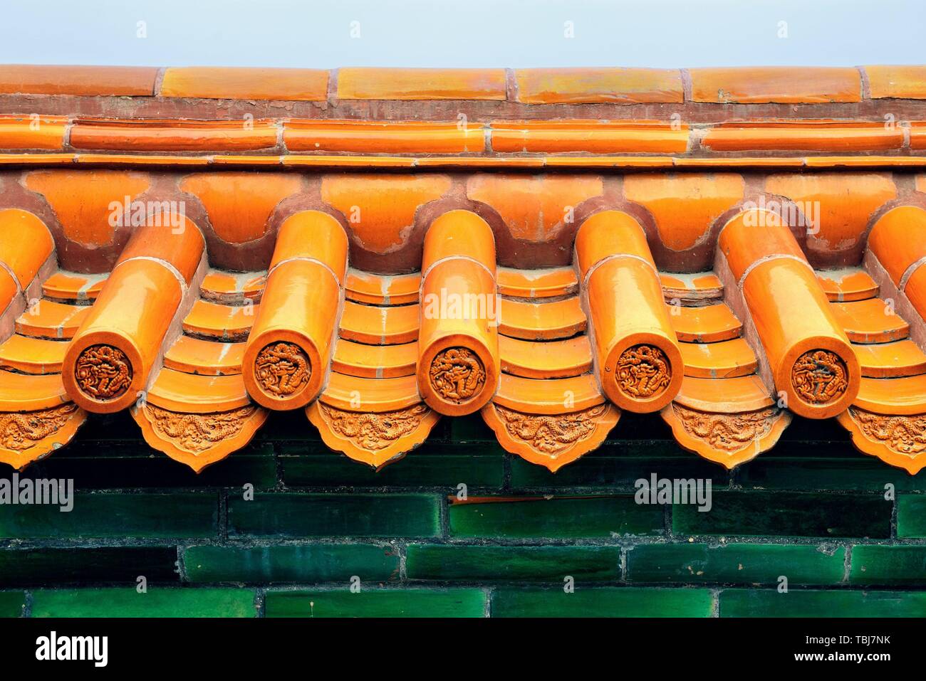 Old roof of Chinese buildings with beautiful pattern in Beijing Stock ...