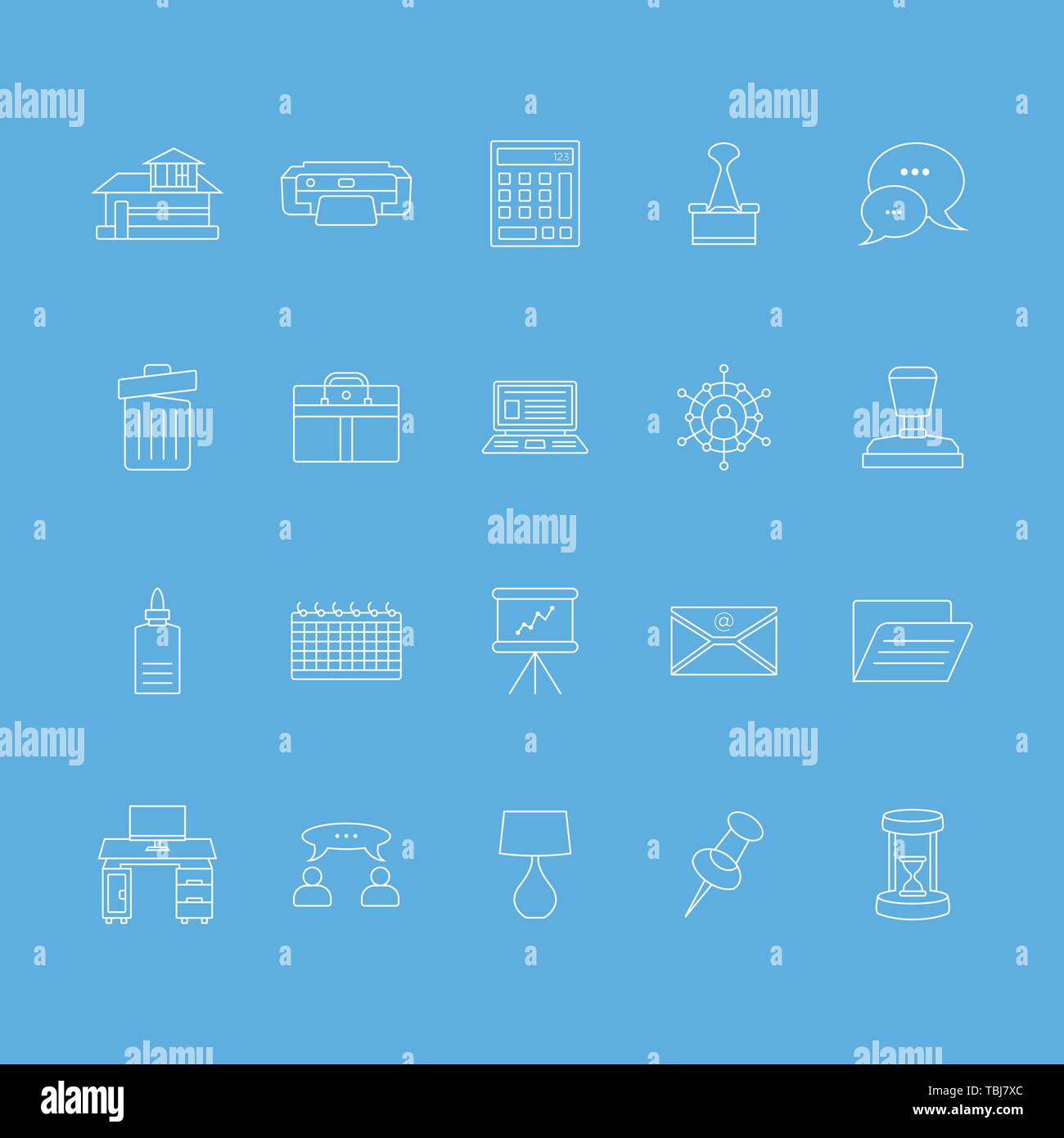 Business icon set - Office sign icon set - vector Stock Vector Image ...