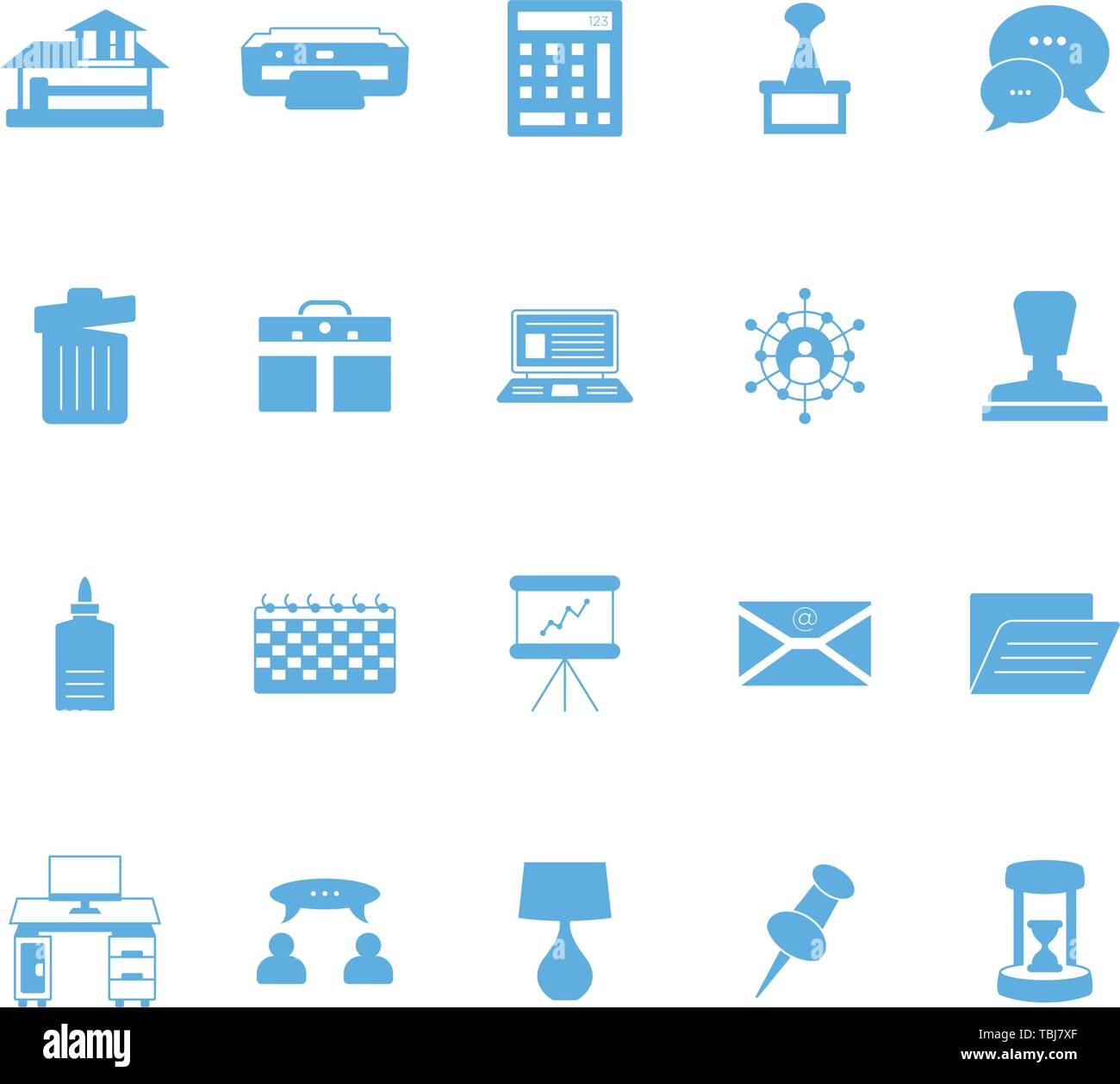 Business icon set - Office sign icon set - vector Stock Vector Image ...