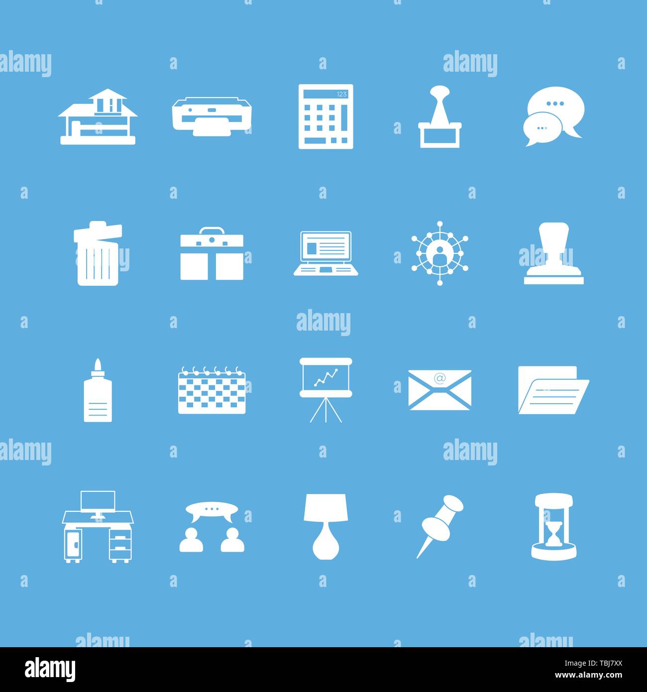 Business icon set - Office sign icon set - vector Stock Vector Image ...