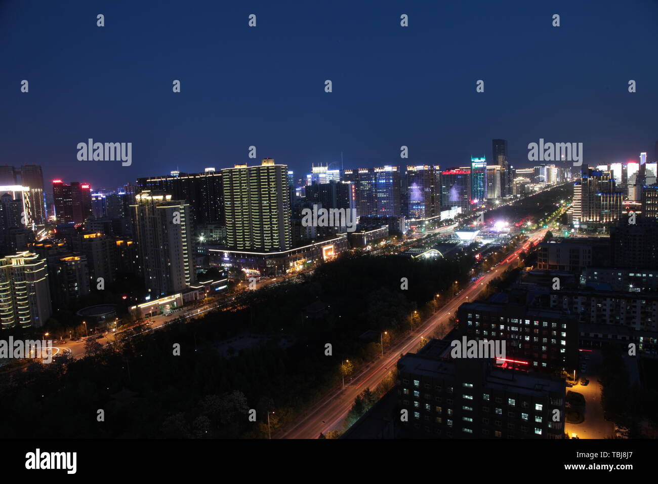 Night view of Xi'an city Stock Photo - Alamy