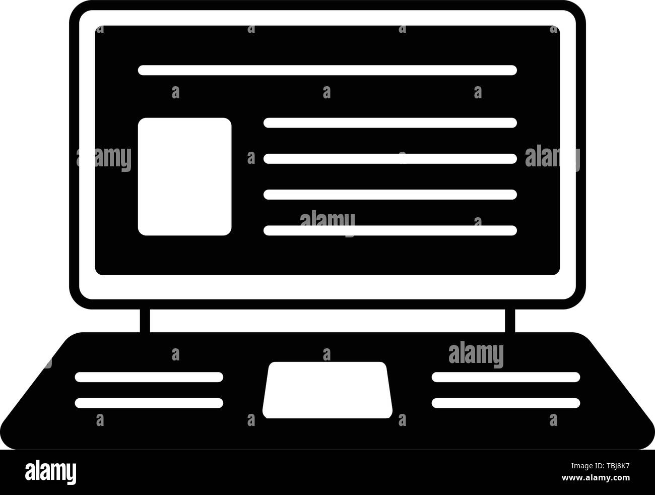 Laptop with web page icon - vector Stock Vector Image & Art - Alamy