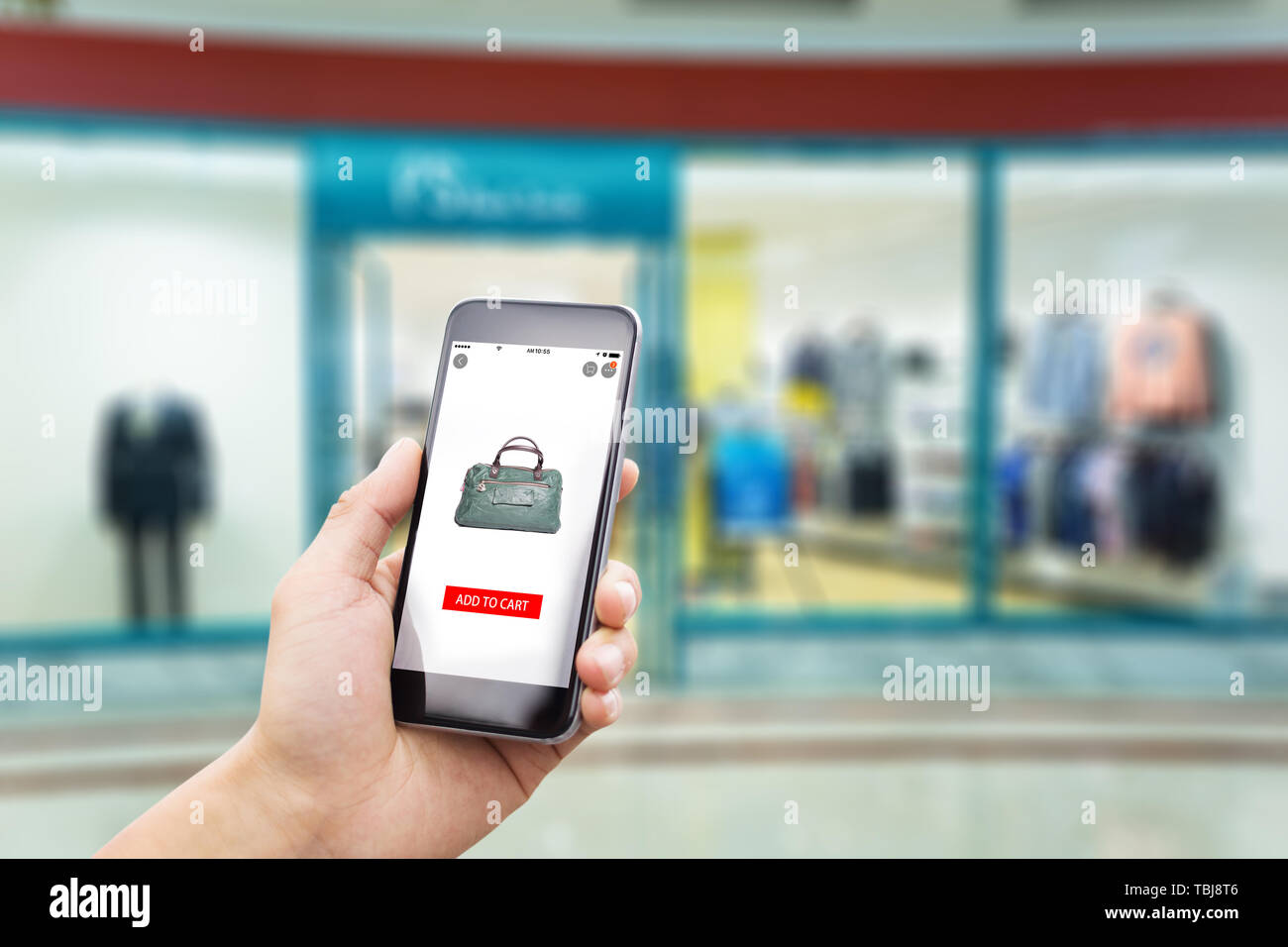 mobile phone with display window of fashion Stock Photo - Alamy