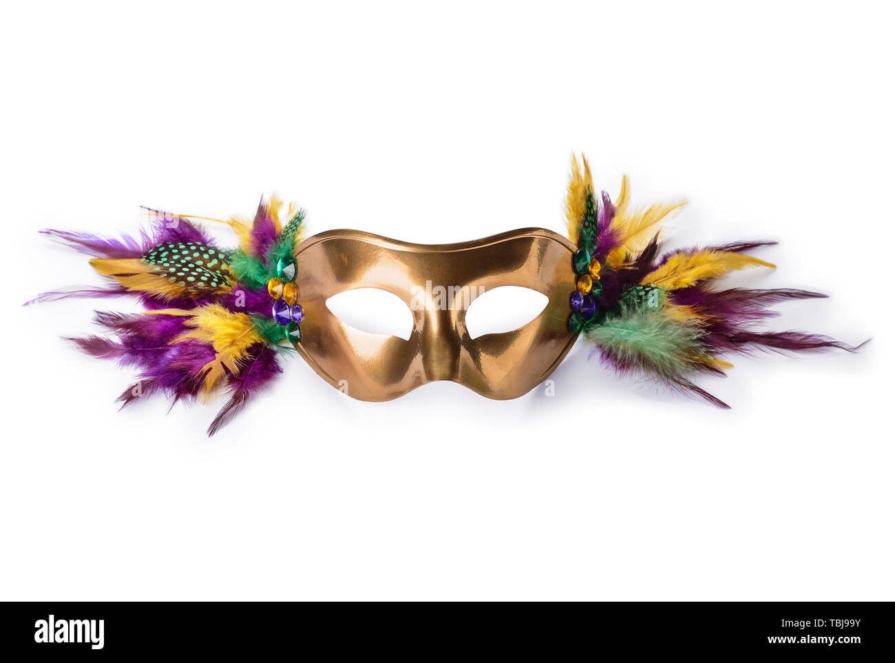 Festive mask on white background Stock Photo - Alamy