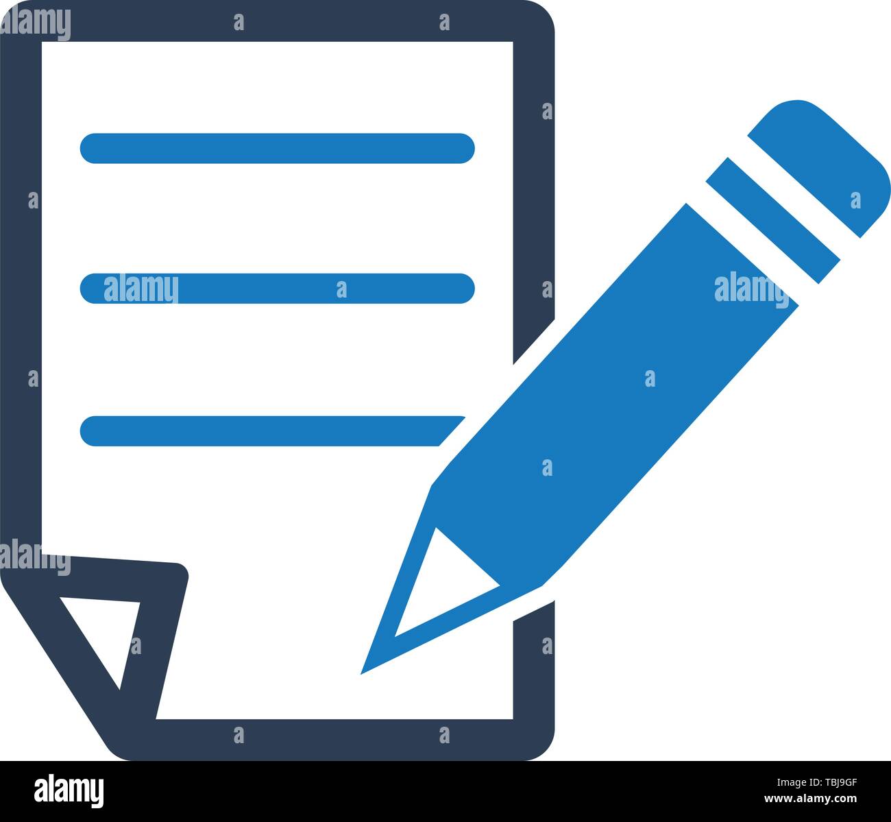 Write a Note Icon - Black on a white background Stock Vector Image ...