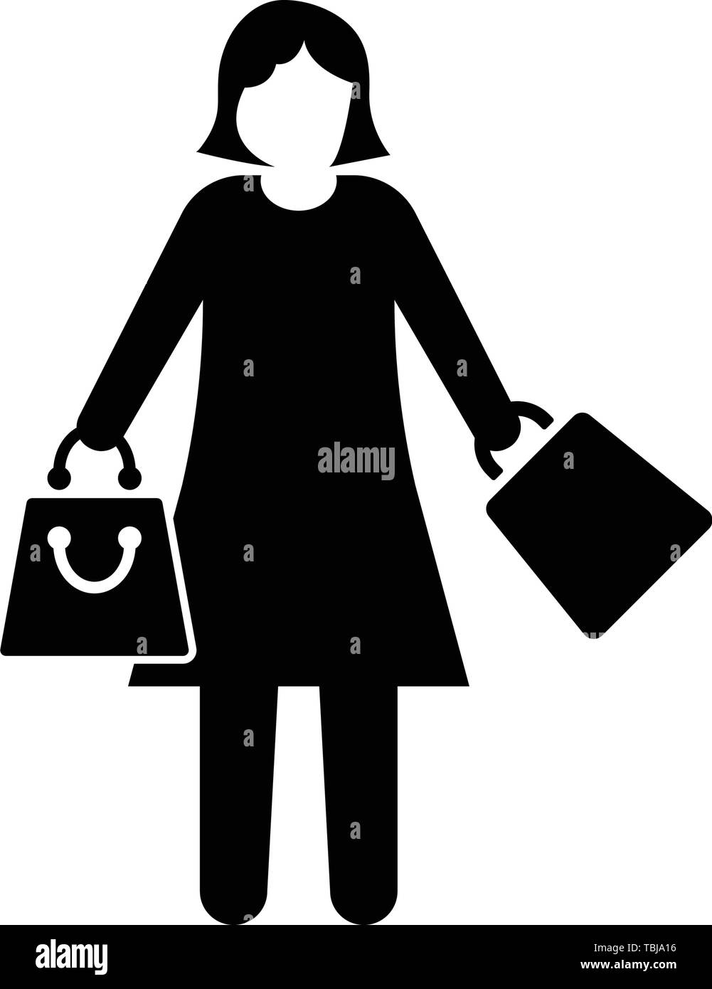 Girl icon simple element Black and White Stock Photos & Images - Alamy