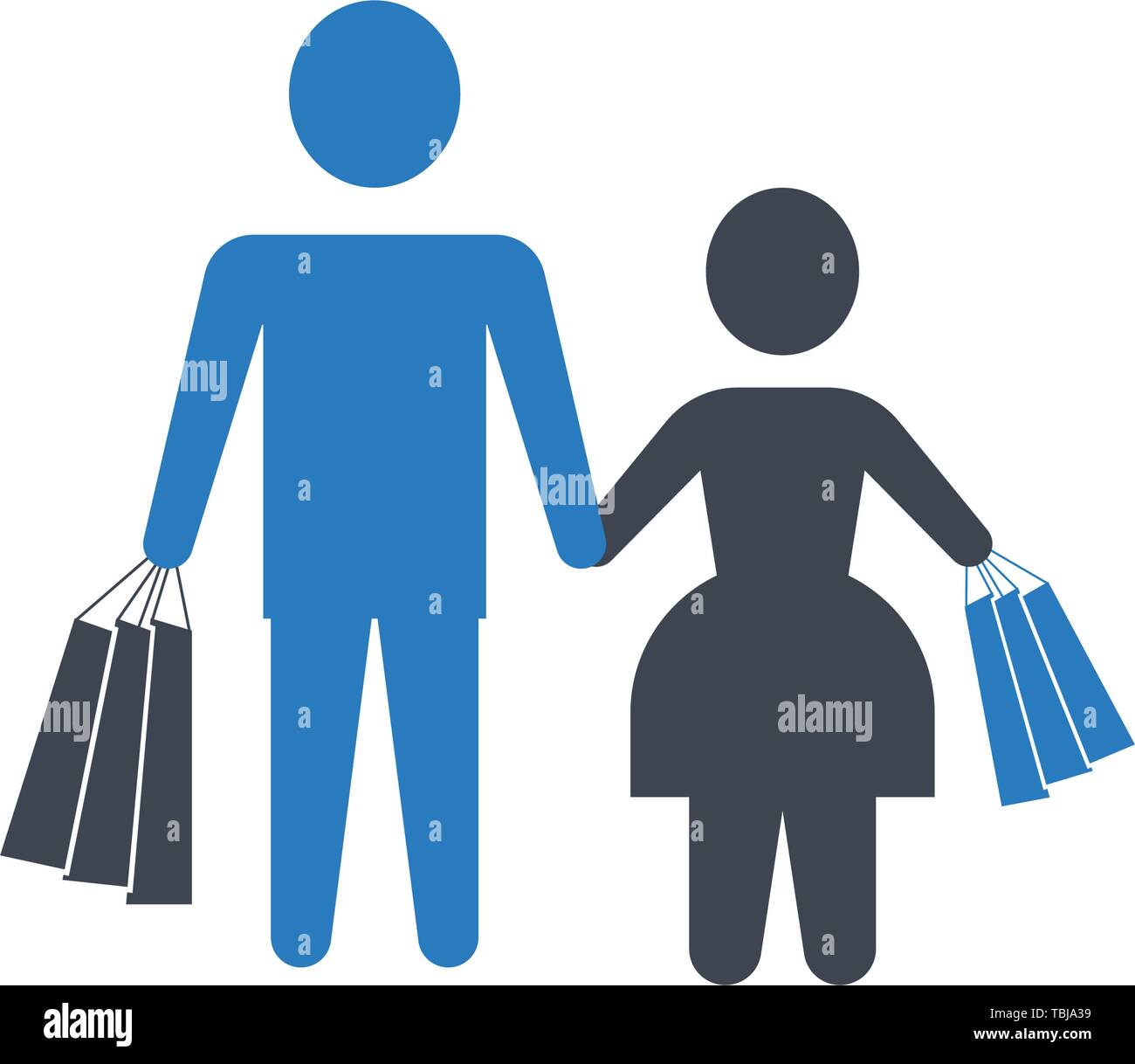 Boy and Girl shopper icon blue Stock Vector Image & Art - Alamy